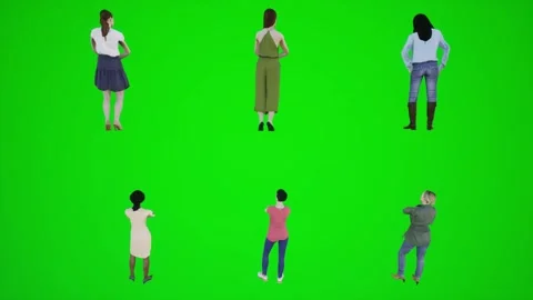 3D animation of six women standing on a ... | Stock Video | Pond5