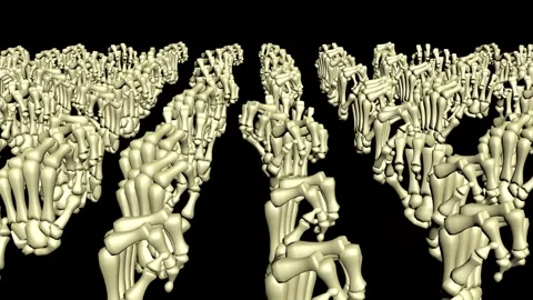 3D Animation of Skeleton Hands Clenching... | Stock Video | Pond5
