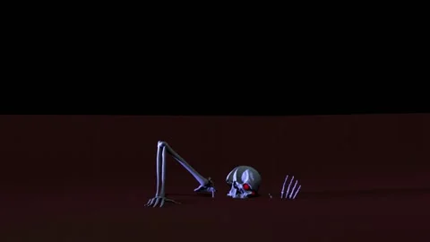 3d animation skeleton rises from the gr... | Stock Video | Pond5