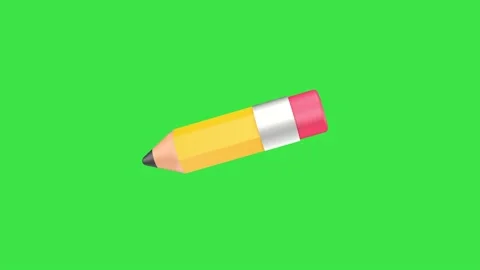 3D Animation of small pencil on a green ... | Stock Video | Pond5