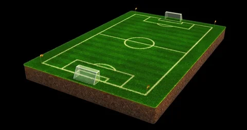 3d animation of a soccer field with alp... | Stock Video | Pond5