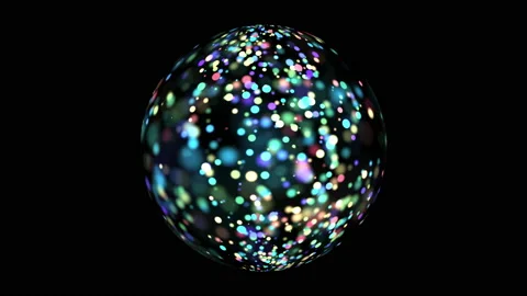 3D animation of a sphere with colorful b... | Stock Video | Pond5