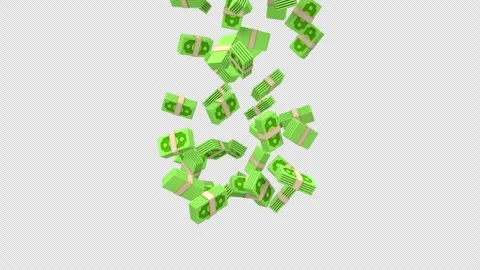 3d animation stacks of money bundles fal... | Stock Video | Pond5