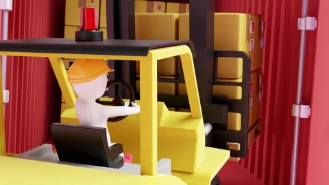 3d animation stick man with shipping con... | Stock Video | Pond5