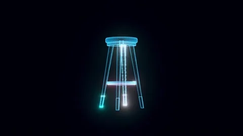 3d animation of Stool hologram 4k | Stock Video | Pond5