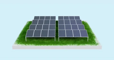 3d animation of a stylized solar farm, f... | Stock Video | Pond5