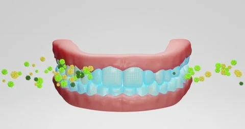 3d animation stylized teeth, jaw, mouth,... | Stock Video | Pond5