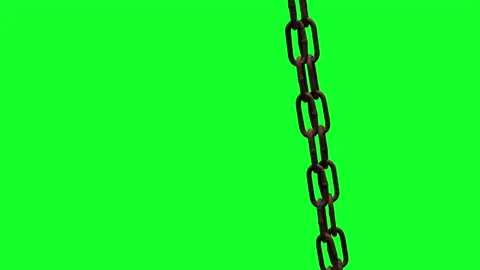 3D animation of swinging rusted chain on... | Stock Video | Pond5