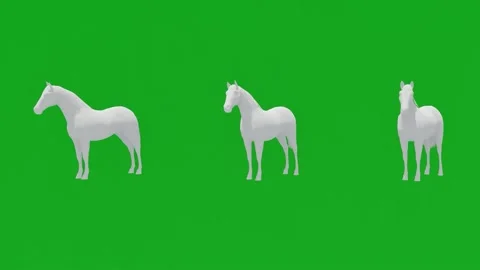3D animation of three white horses on a ... | Stock Video | Pond5