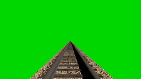 3D Animation Train Tracks Green Screen | Stock Video | Pond5