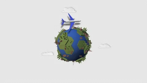 3D animation travel over the world with ... | Stock Video | Pond5