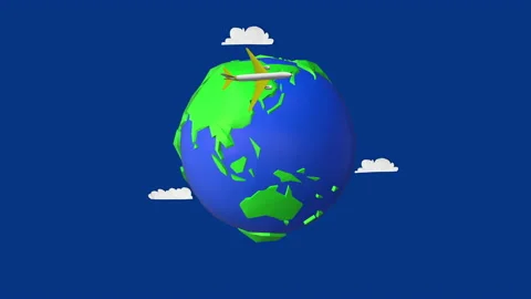 3D animation travel over the world with ... | Stock Video | Pond5