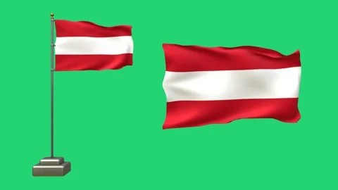 3D Animation of Two Austrian Flags on Gr... | Stock Video | Pond5