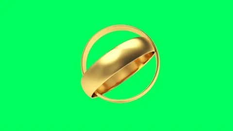 3D animation of two gold rings rotate on... | Stock Video | Pond5