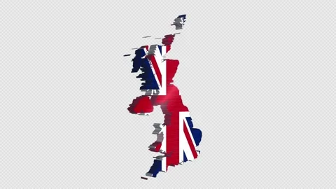3D animation of United Kingdom map rotat... | Stock Video | Pond5