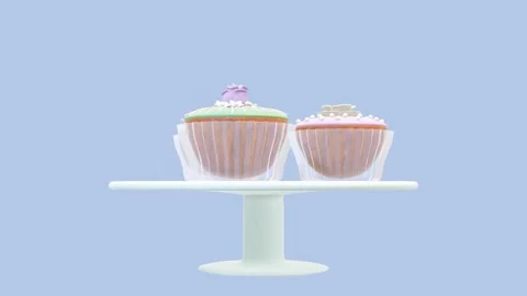 3D Animation Video - Three Cupcakes - Tu... | Stock Video | Pond5