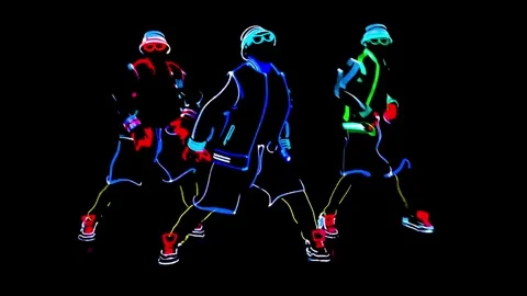 3d Animation VJ. Dancing Neon Man VJ Loo... | Stock Video | Pond5