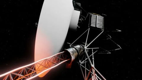 3D Animation of the Voyager space probe ... | Stock Video | Pond5