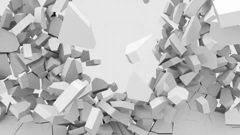 3D Animation of a wall breaking on trans... | Stock Video | Pond5