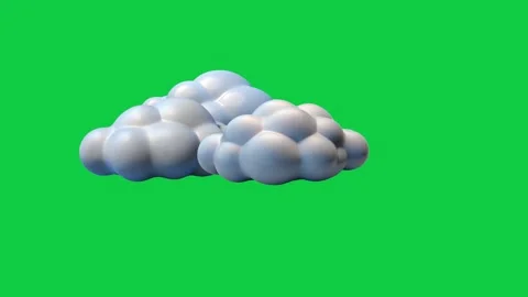 3d animation of white clouds with green ... | Stock Video | Pond5