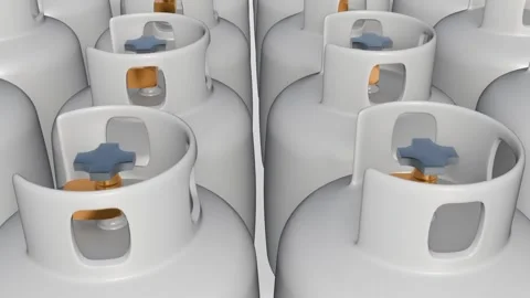 A 3d animation of white gas tanks | Stock Video | Pond5