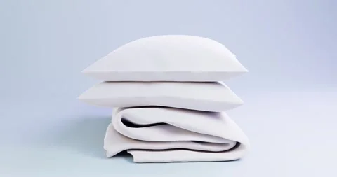 3d animation white pillows and a folded... | Stock Video | Pond5