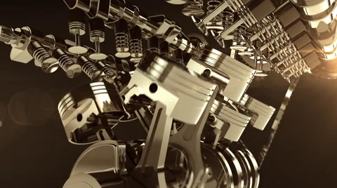 3D animation of a working V8 engine with... | Stock Video | Pond5