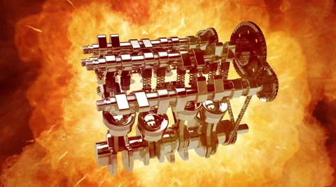 3D animation of a working V8 engine with... | Stock Video | Pond5