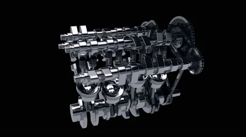 3D animation of a working V8 engine. | Stock Video | Pond5