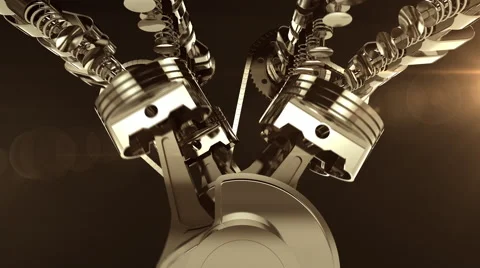 3D animation of a working V8 engine with... | Stock Video | Pond5