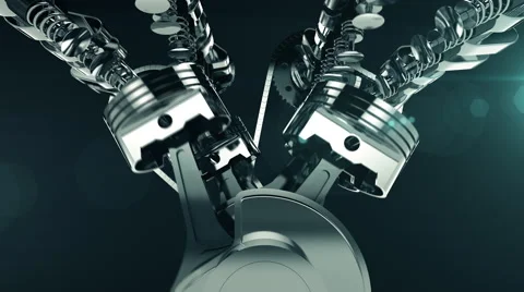 3D animation of a working V8 engine with... | Stock Video | Pond5