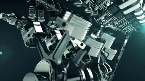 3D animation of a working V8 engine with... | Stock Video | Pond5