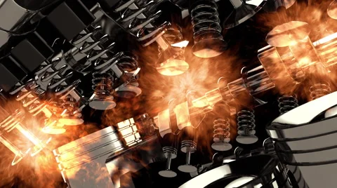 3D animation of a working V8 engine with... | Stock Video | Pond5