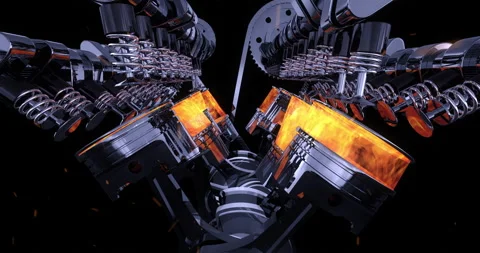 3D Animation Of A Working V8 Engine. Pow... | Stock Video | Pond5