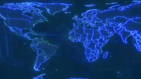 3D animation of an world map and all the... | Stock Video | Pond5
