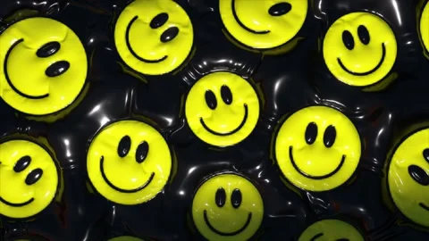 3D animation of yellow smiley faces infl... | Stock Video | Pond5