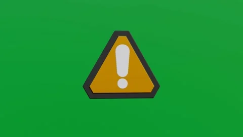 3D animation of yellow triangle warning ... | Stock Video | Pond5
