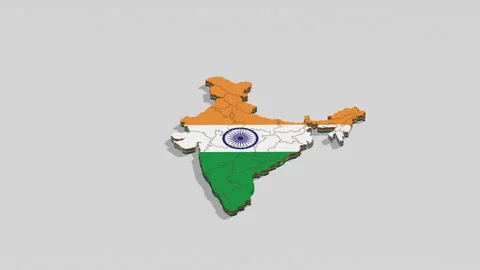 3d animations of India map with Indian f... | Stock Video | Pond5