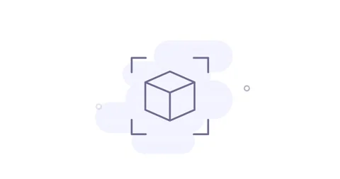 3d ar object animated outline icon on wh... | Stock Video | Pond5