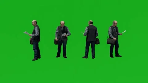 3d Asia old man talk green screen people... | Stock Video | Pond5