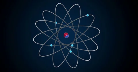 3D atom electrons Orbiting a Nucleus on ... | Stock Video | Pond5