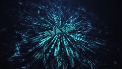 3D Avatar Text on Abstract Blue Backgrou... | Stock Video | Pond5