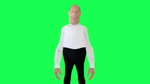 3D bald animated man talking front angle... | Stock Video | Pond5