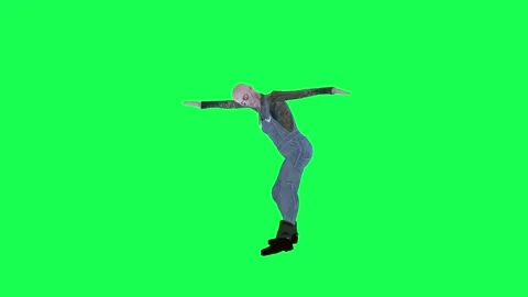3D bald farmer man dancing right angle g... | Stock Video | Pond5