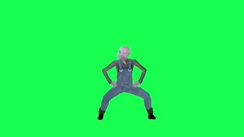 3D bald Mechanic man dancing twerk front... | Stock Video | Pond5