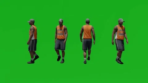 3d basketball man sport green screen peo... | Stock Video | Pond5