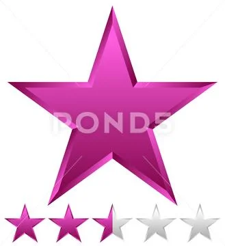 3d beveled star with rating. Vector Illustration.: Royalty Free #98351058
