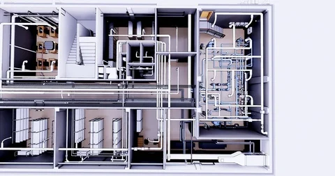 3D BIM model of the floor plan of a buil... | Stock Video | Pond5