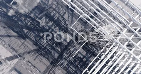 3D BIM model of reinforcement framework of the building: Royalty Free ...