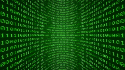 3d binary digits moving on a curved disp... | Stock Video | Pond5